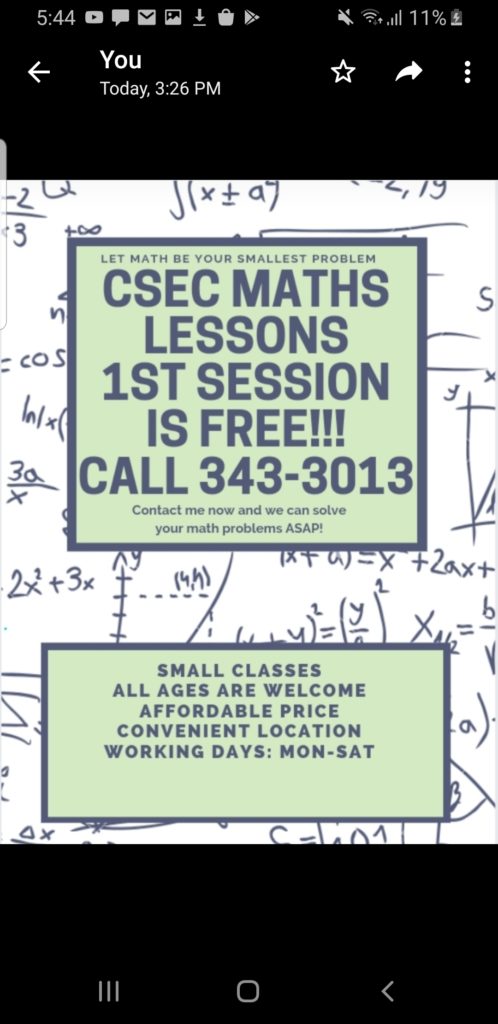 Csec Mathematics lessons - Trini Tutor